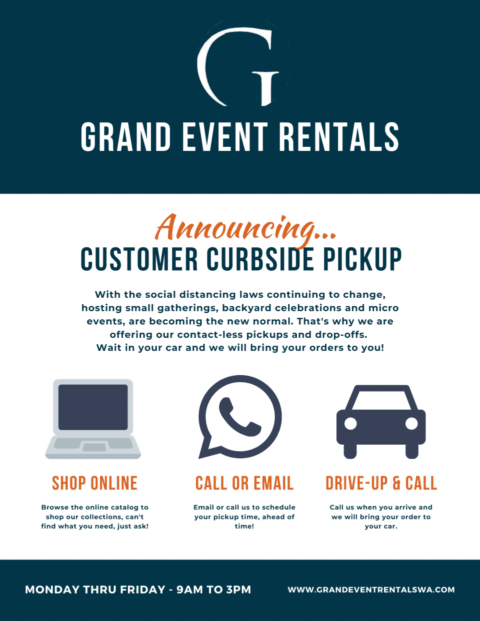 Curbside Pickup for Party & Event Rentals in Bothell, WA